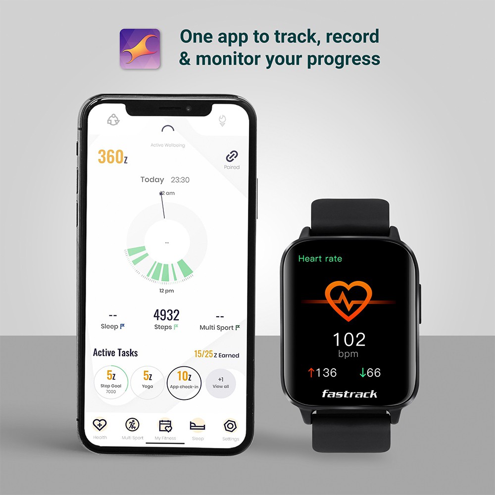 Fastrack Reflex Curv with 2.5D Curve Display,AI Enabled Coach,Health ...