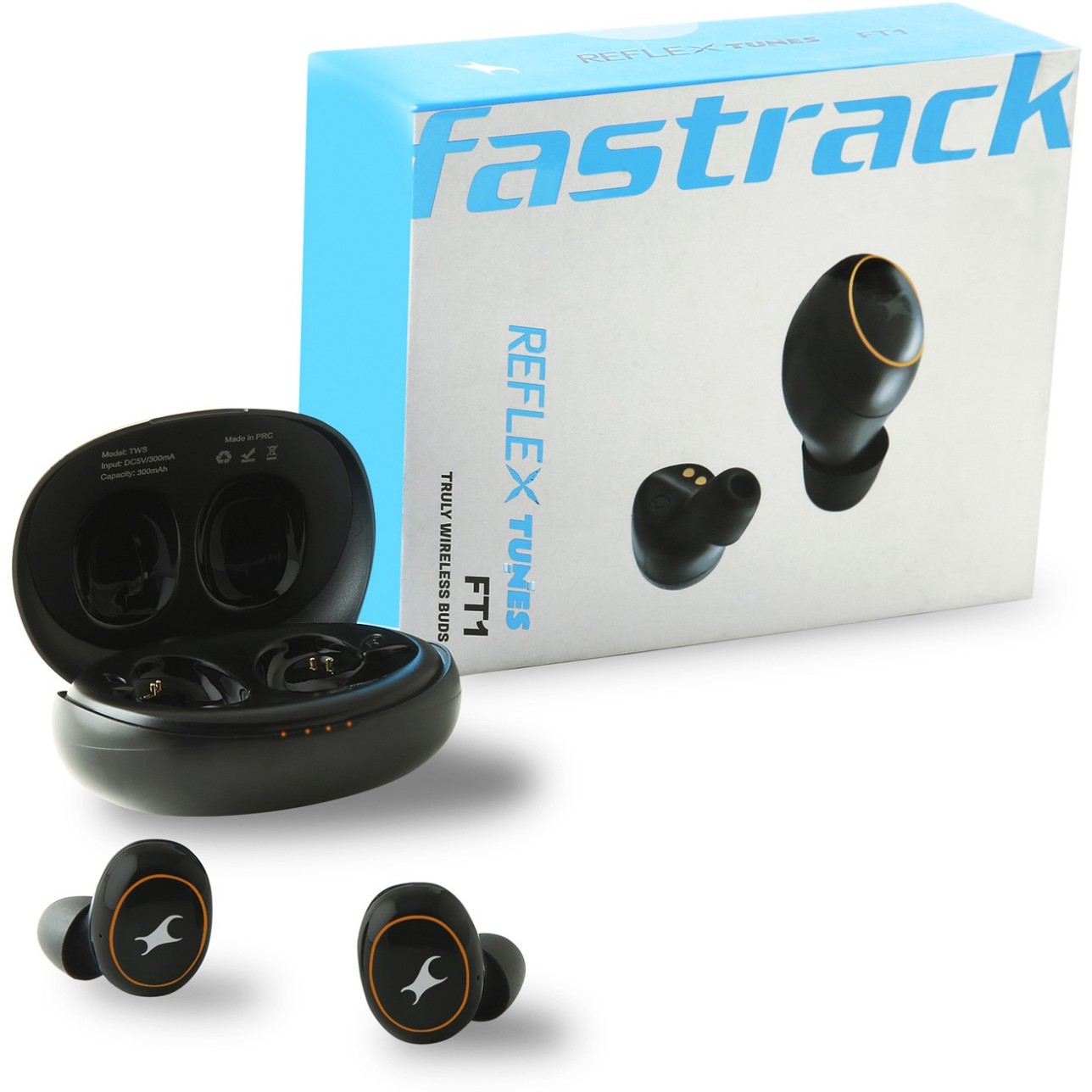 Fastrack Reflex Tunes FT1BKB01 Buds Bluetooth Headset (Black, True ...