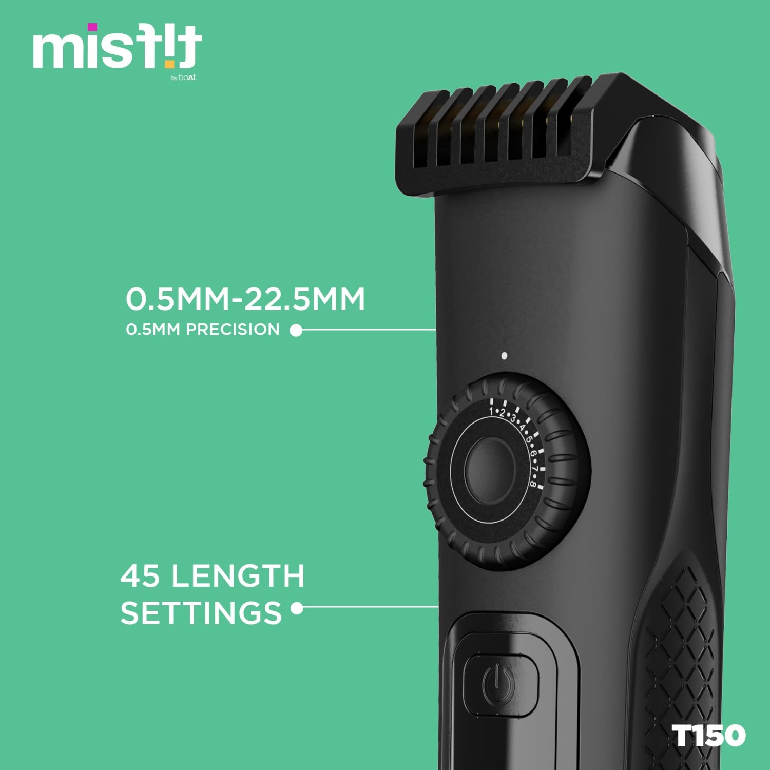 Misfit by boat T150 trimmer 90 mins runtime 45 length black