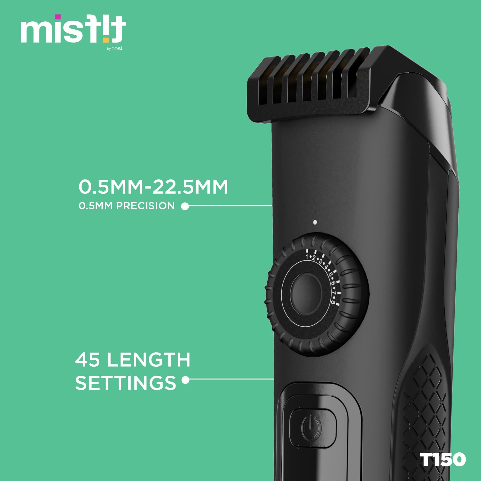 Misfit by boat T150 trimmer 90 mins runtime 45 length black