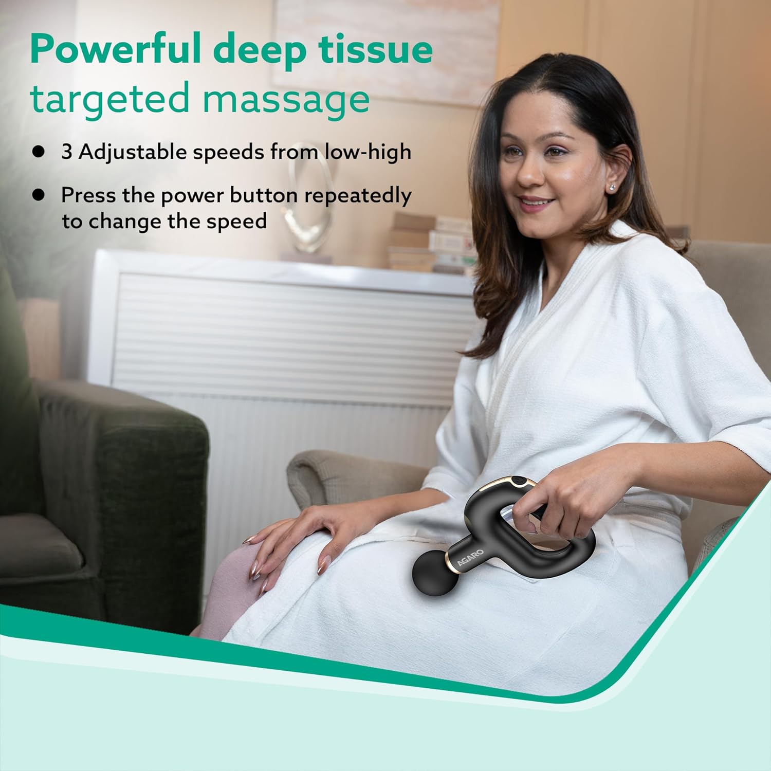 AGARO Icon Handheld Percussion Massage Gun, Brushless Motor ...