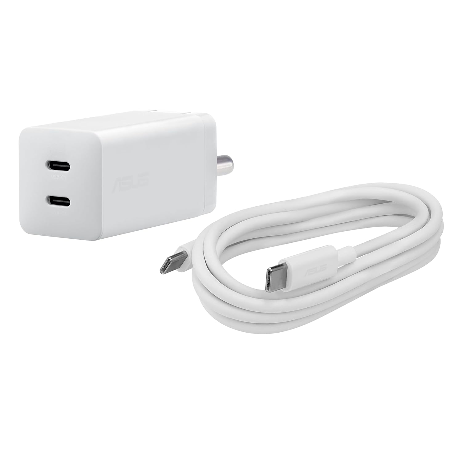 ASUS 65W USB-C GaN Charger, Universal Fast Charging, Dual USB Type-C ...