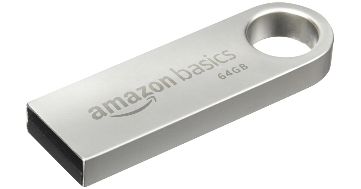 Amazon Basics 64 GB Flash Drive | USB 3.0 | Upto 150 MB/s | Silver