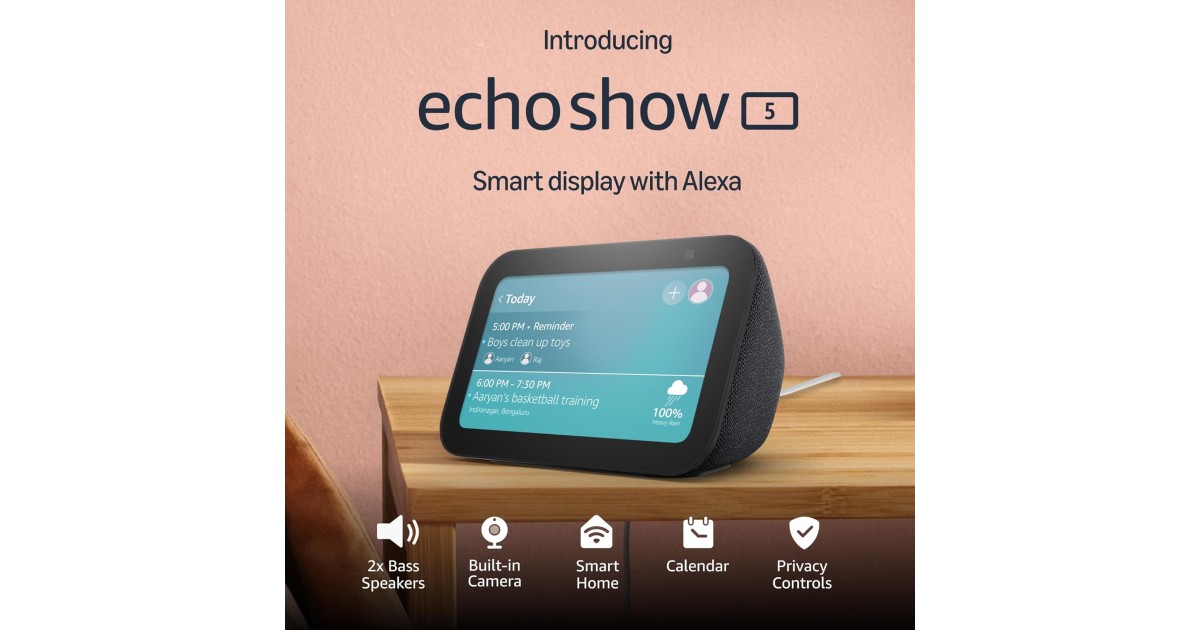 Amazon Echo Show 5 (latest model) | Smart display with Alexa, 2x bass ...