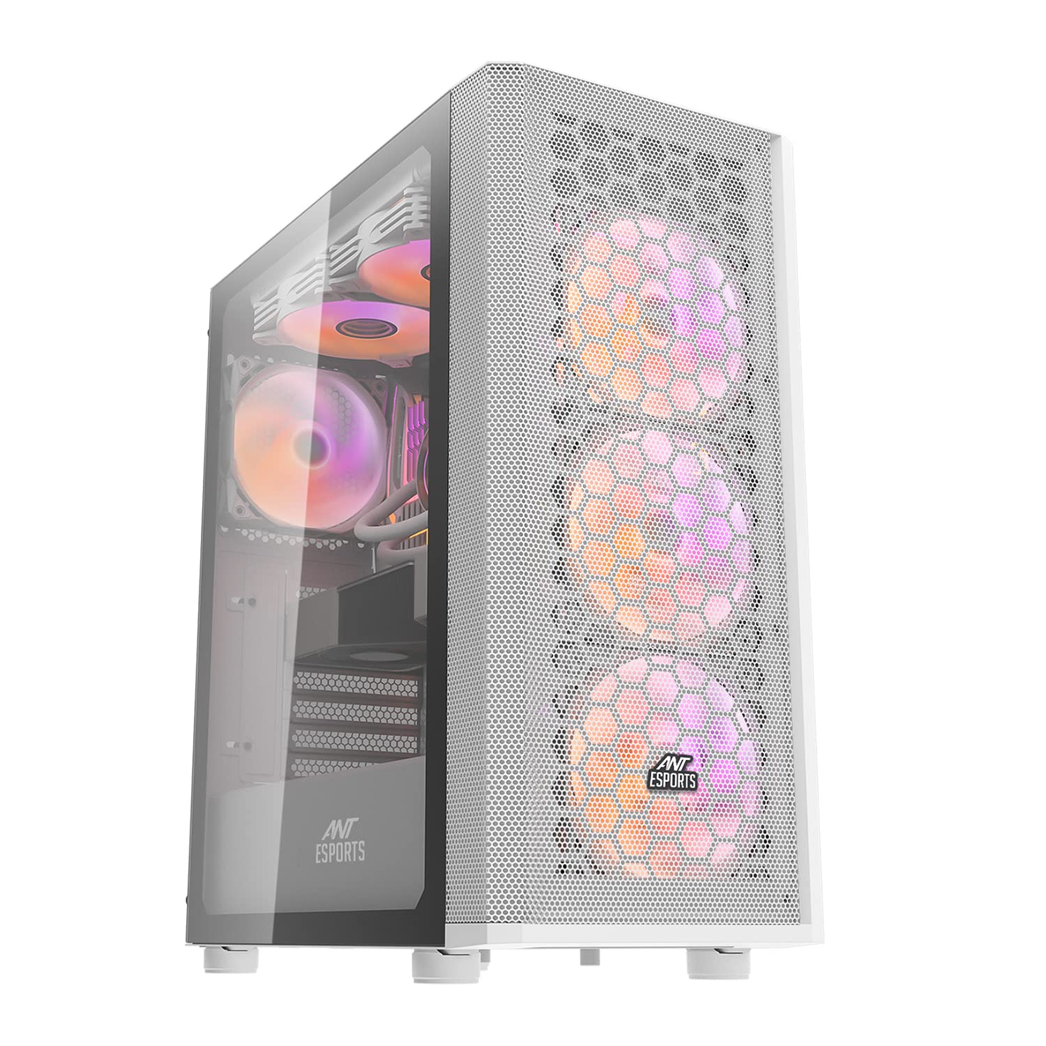 Ant Esports 250 Air Mid- Tower Computer Case/Gaming Cabinet - White ...