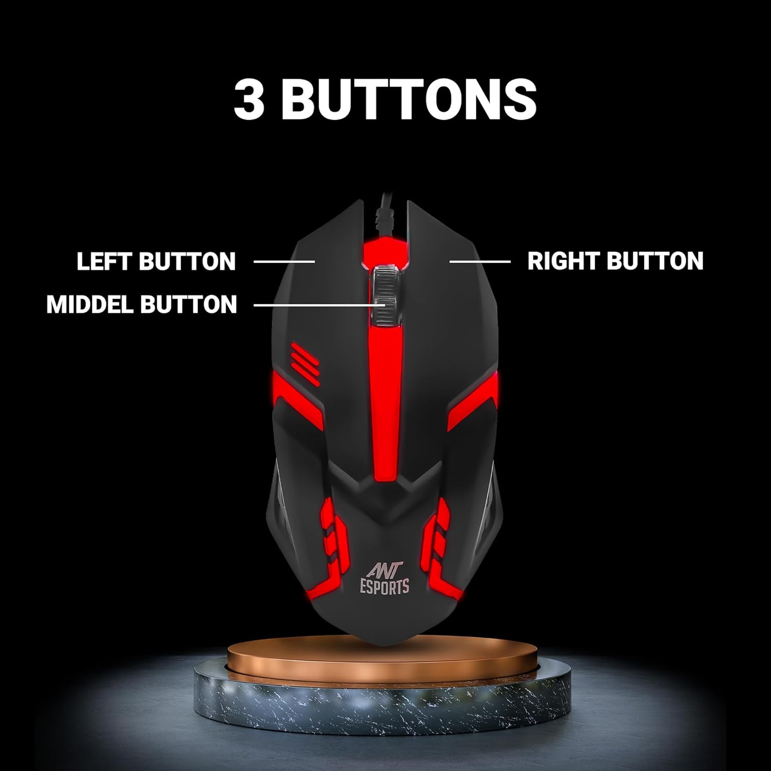Ant Esports GM45 Gaming Mouse, USB Optical Computer Mice with Rainbow ...