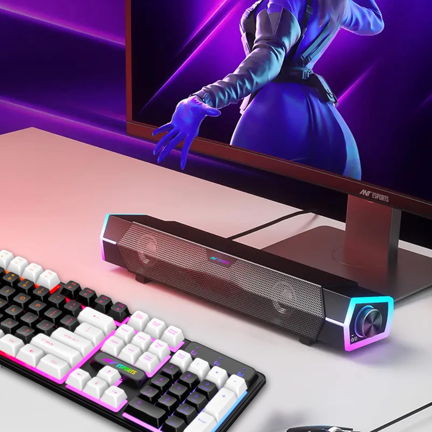 Ant Esports GS370SB Gaming Computer Speakers for PC Desktop Monitor ...