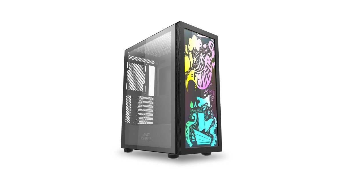 Ant Esports Graffiti Mid- Tower Computer Case/Gaming Cabinet - Black ...