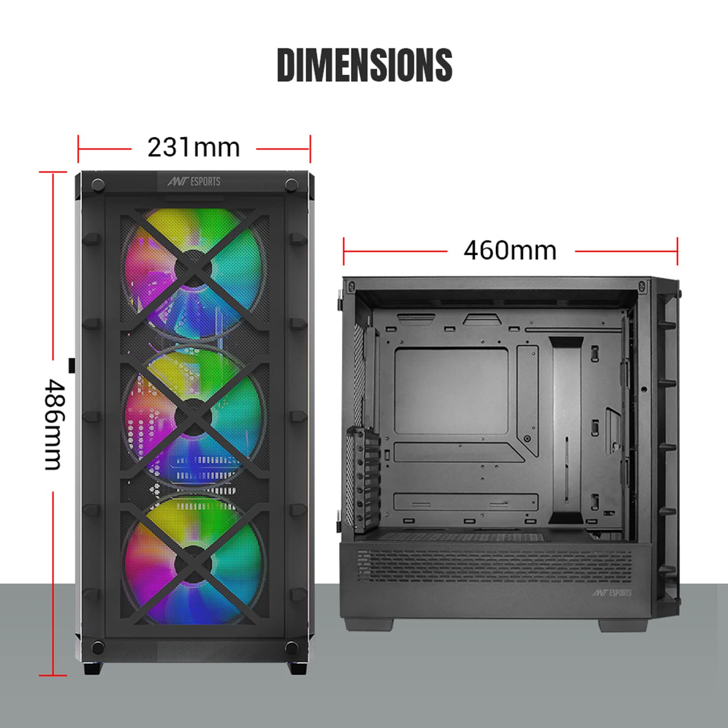 Ant Esports ICE-5000 RGB Mid- Tower Computer Case/Gaming Cabinet ...