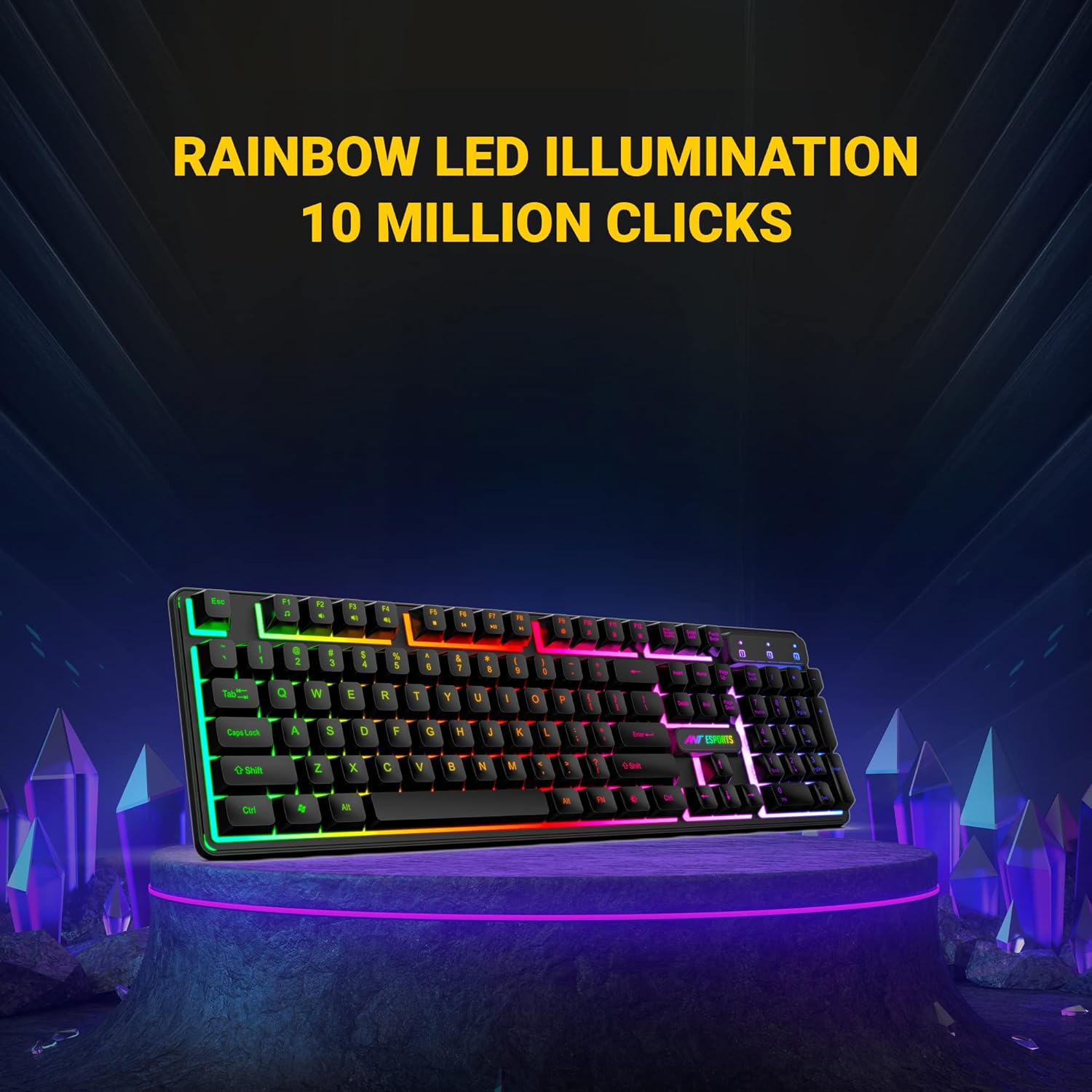 Ant Esports KM1600 Gaming Keyboard & Mouse Combo, Wired Backlit Rainbow ...