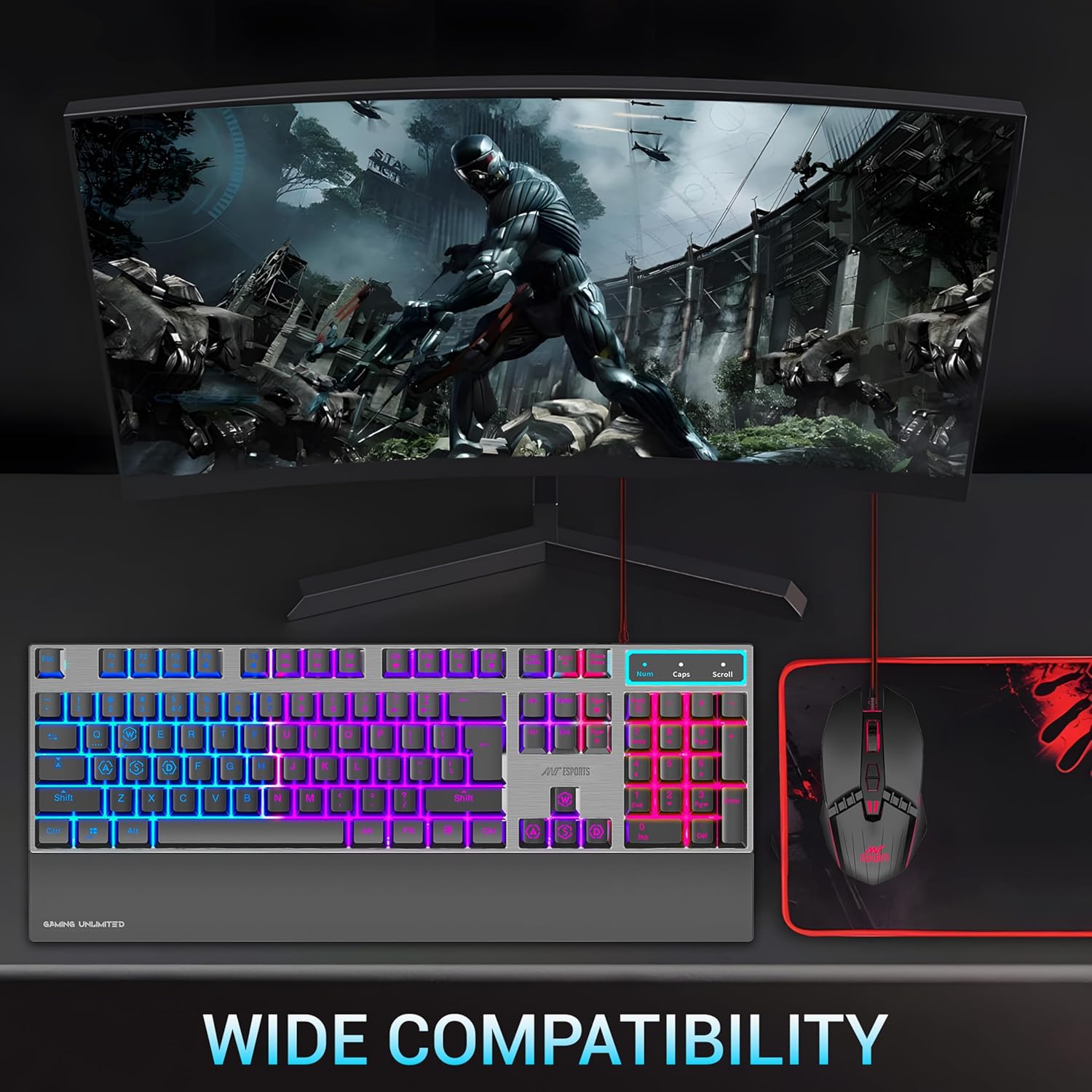 Ant Esports KM540 Gaming Keyboard and Mouse Combo,Rainbow Backlit LED ...