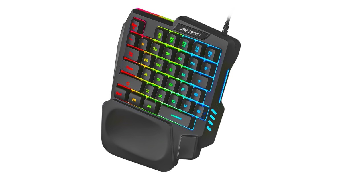 Ant Esports MK1001 One Handed Gaming Keyboard RGB Backlit 35 Keys ...