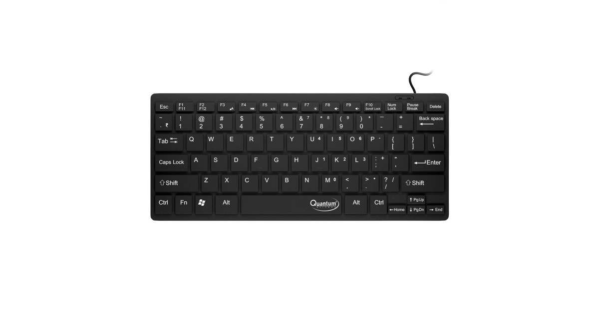 QUANTUM QHM7307 MINI MULTIMEDIA KEYBOARD Wired USB Multi-device ...