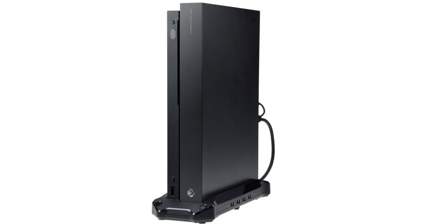 AmazonBasics Vertical Stand & USB 3.0 Hub for Xbox One X, Black
