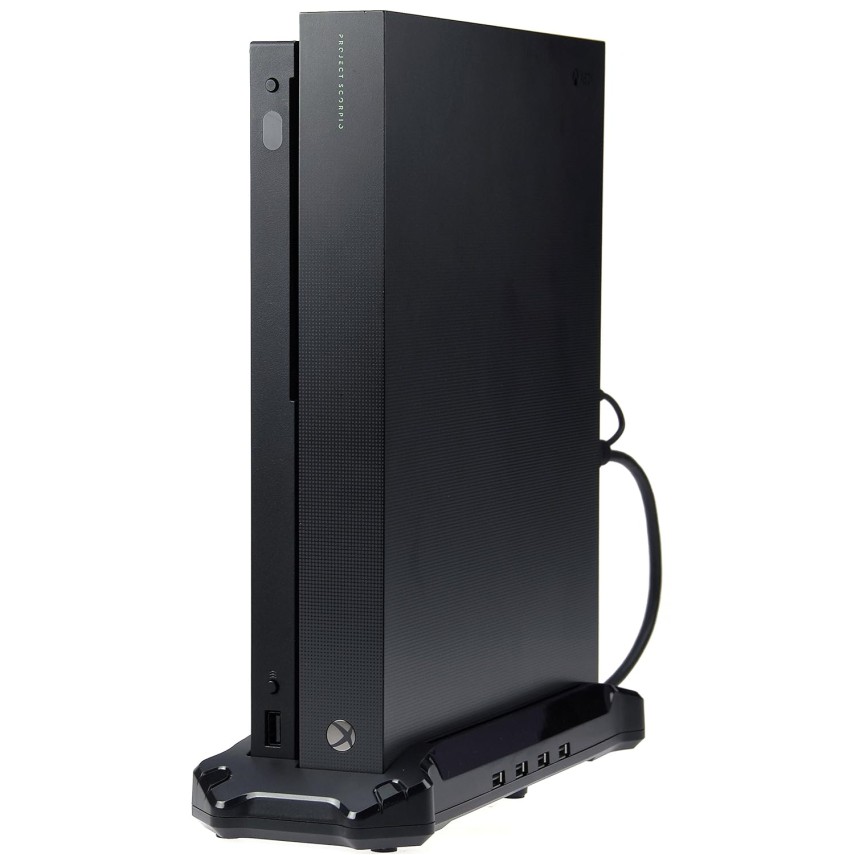 AmazonBasics Vertical Stand & USB 3.0 Hub for Xbox One X, Black