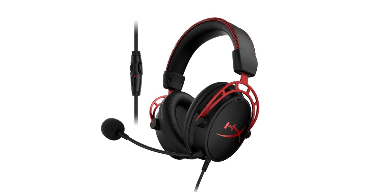 HyperX Cloud Alpha Wired Over Ear Headphones with Mic (Red)