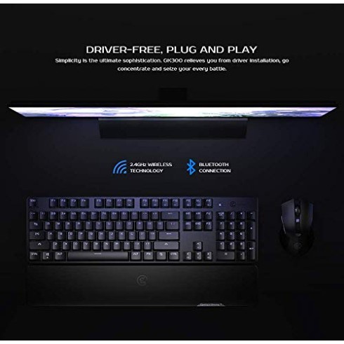 GameSir GK300 Wireless Mechanical Gaming Keyboard with LED Backlight Black