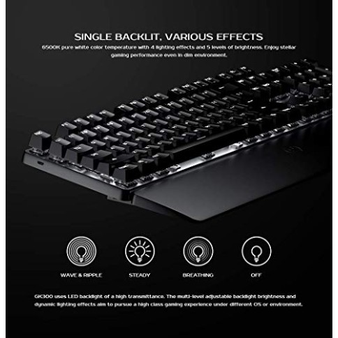 GameSir GK300 Wireless Mechanical Gaming Keyboard with LED Backlight Black