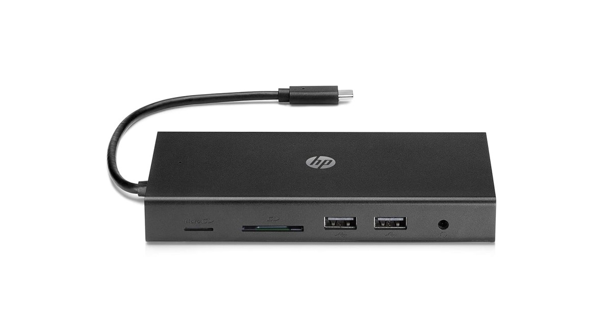 HP Travel USB-C Multi Port Hub Docking Station with USB-C RJ-45 HDMI SD ...