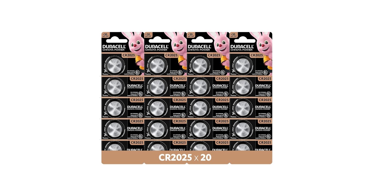 Duracell CR2025 3V Lithium Coin Battery, 20 pcs, 2025 Coin Button Cell ...