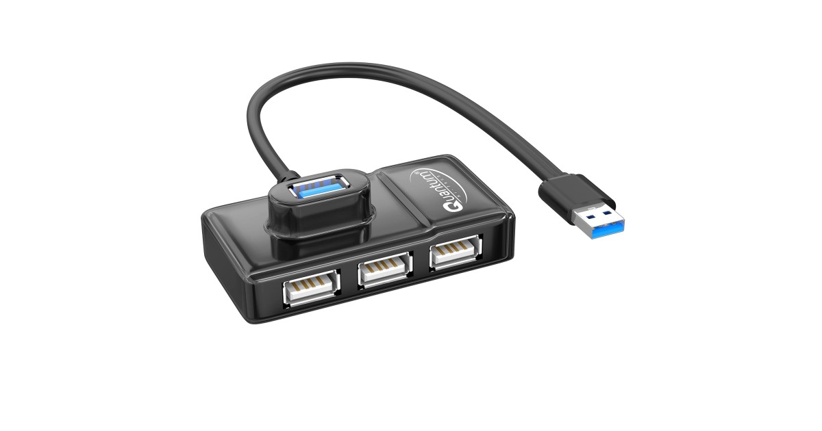 Quantum 4 Port USB Hub with High Speed Data Transfer QHM7532 (Black)