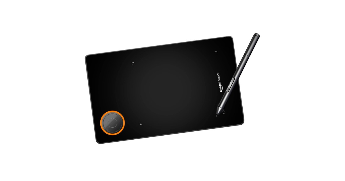 Amazon Basics Professional Graphics Drawing Tablet 8192 Levels Digital ...