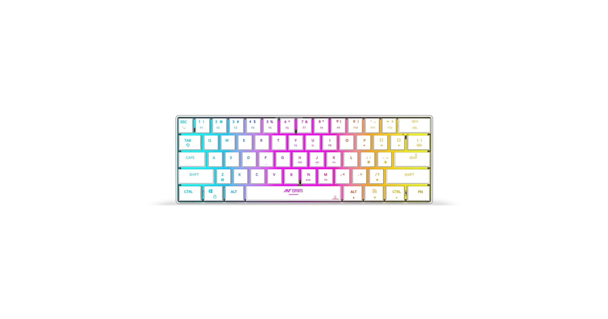 Ant Esports MK1500 Mini 60% Pro RGB Wireless Gaming Keyboard White
