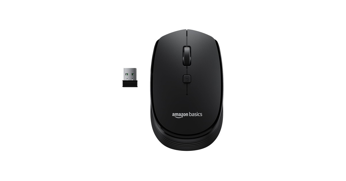 Amazon Basics Wireless Optical Mouse with 2.4Ghz, USB Nano Dongle ...