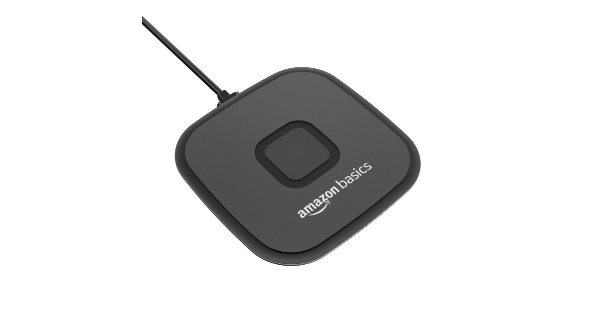 Amazon Basics 15W Qi-Certified Wireless Charging Square Pad|Compatible ...