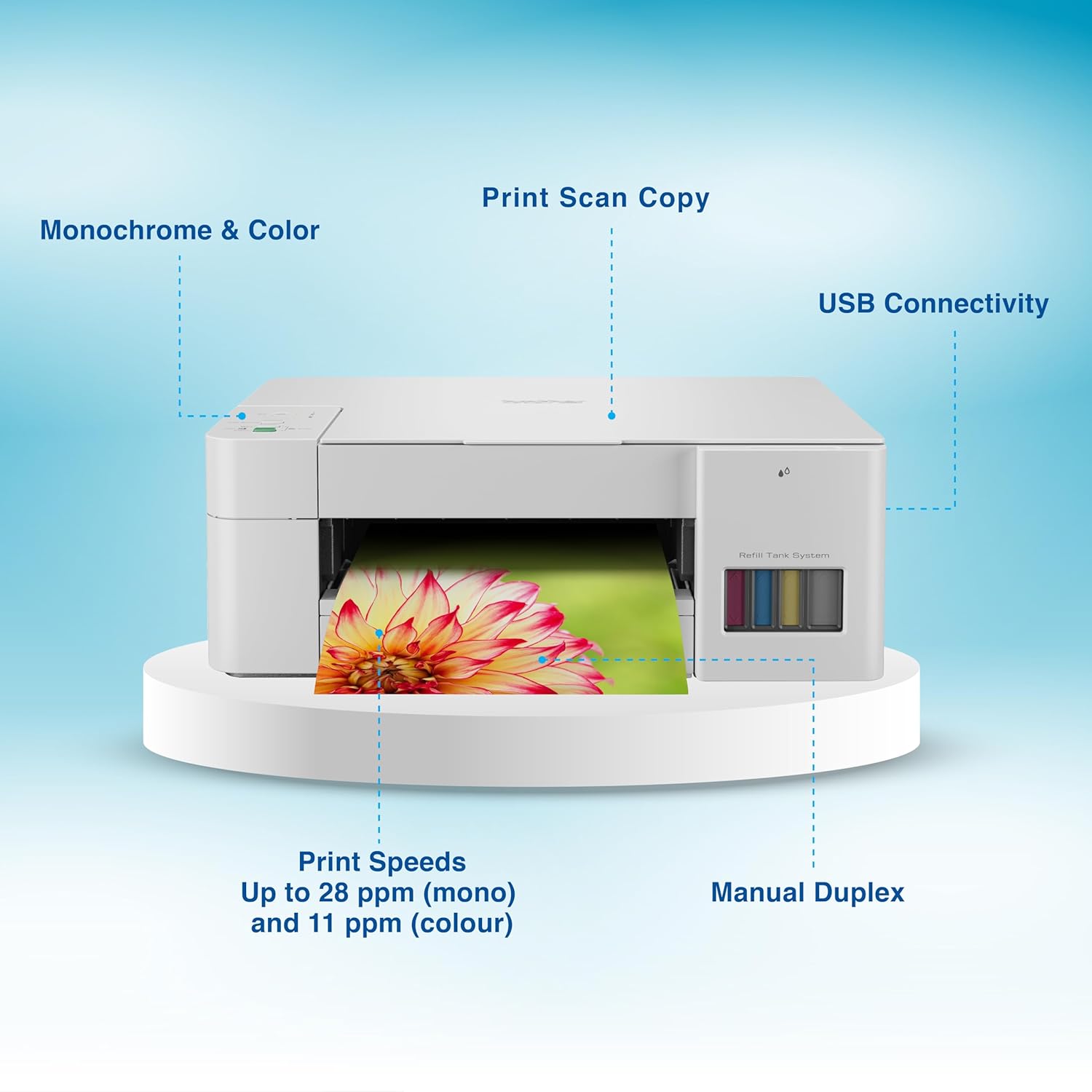 Brother DCP-T226 Multifunction (Print Scan Copy) Ink Tank Color Printer ...