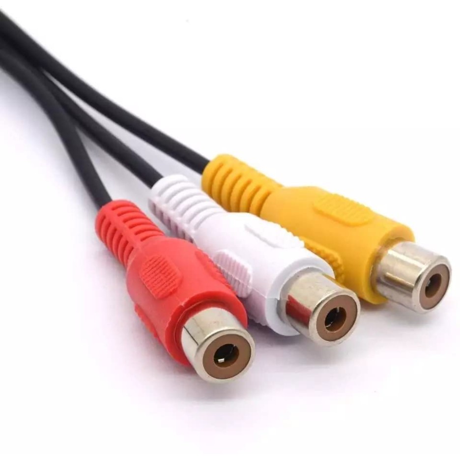 C & E 3.5mm Stereo TRRS Male to 3 RCA Female Composite AV Cable Adapter ...
