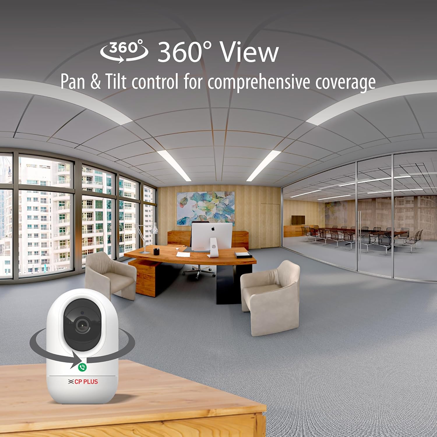CP PLUS 3 MP Full HD Wi-Fi PT Security Video Camera | 360°View with ...