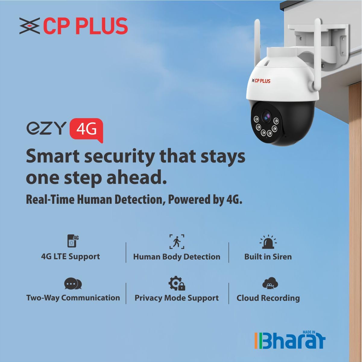 CP PLUS 3MP Outdoor CCTV Camera for Home | 4G SIM-Based Wireless ...