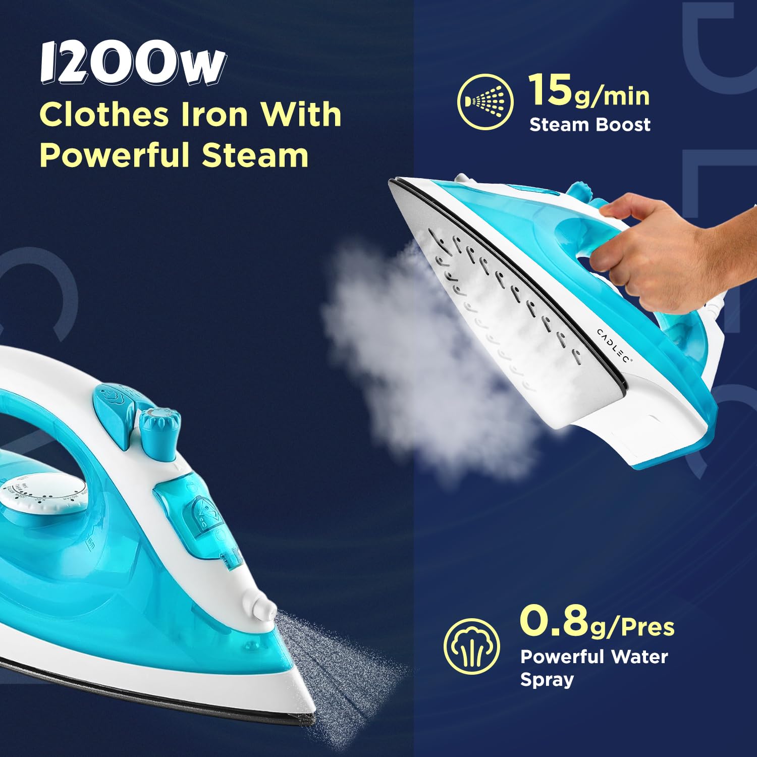 Cadlec GoLite Steam Iron Lightweight with Non-Stick Teflon Coating ...