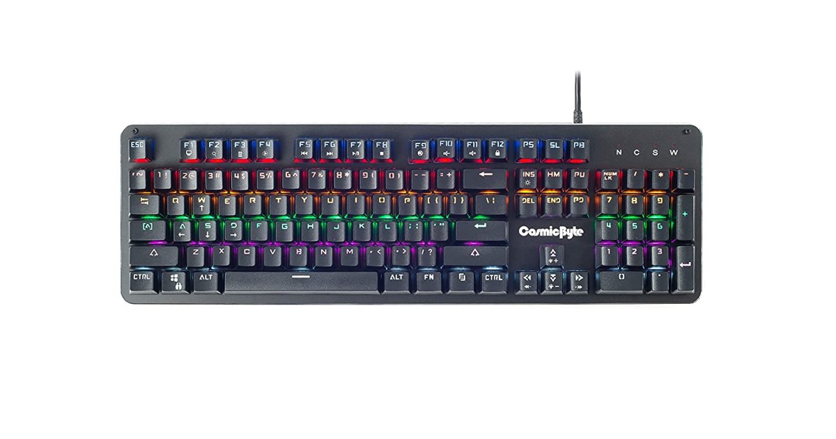 Cosmic Byte CB-GK-12 Neon Rainbow Mechanical Keyboard with Blue Switch
