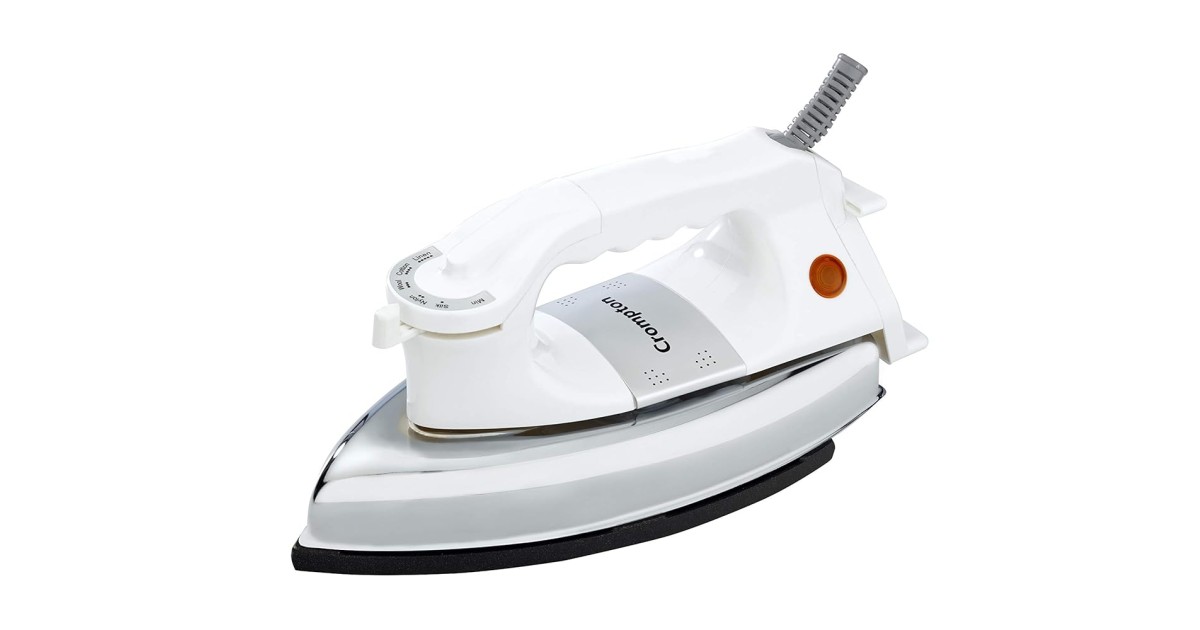 Crompton Rhino 1000-Watt Heavy weight Dry Iron with Non Stick Teflon ...