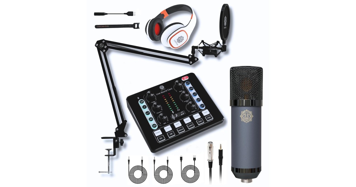 DIGIMORE Condenser Microphone Kit with Studio Headphones, Live Sound ...