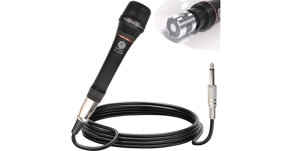 DIGIMORE Professional XLR Dynamic Microphone | Cardioid Pickup | Anti ...