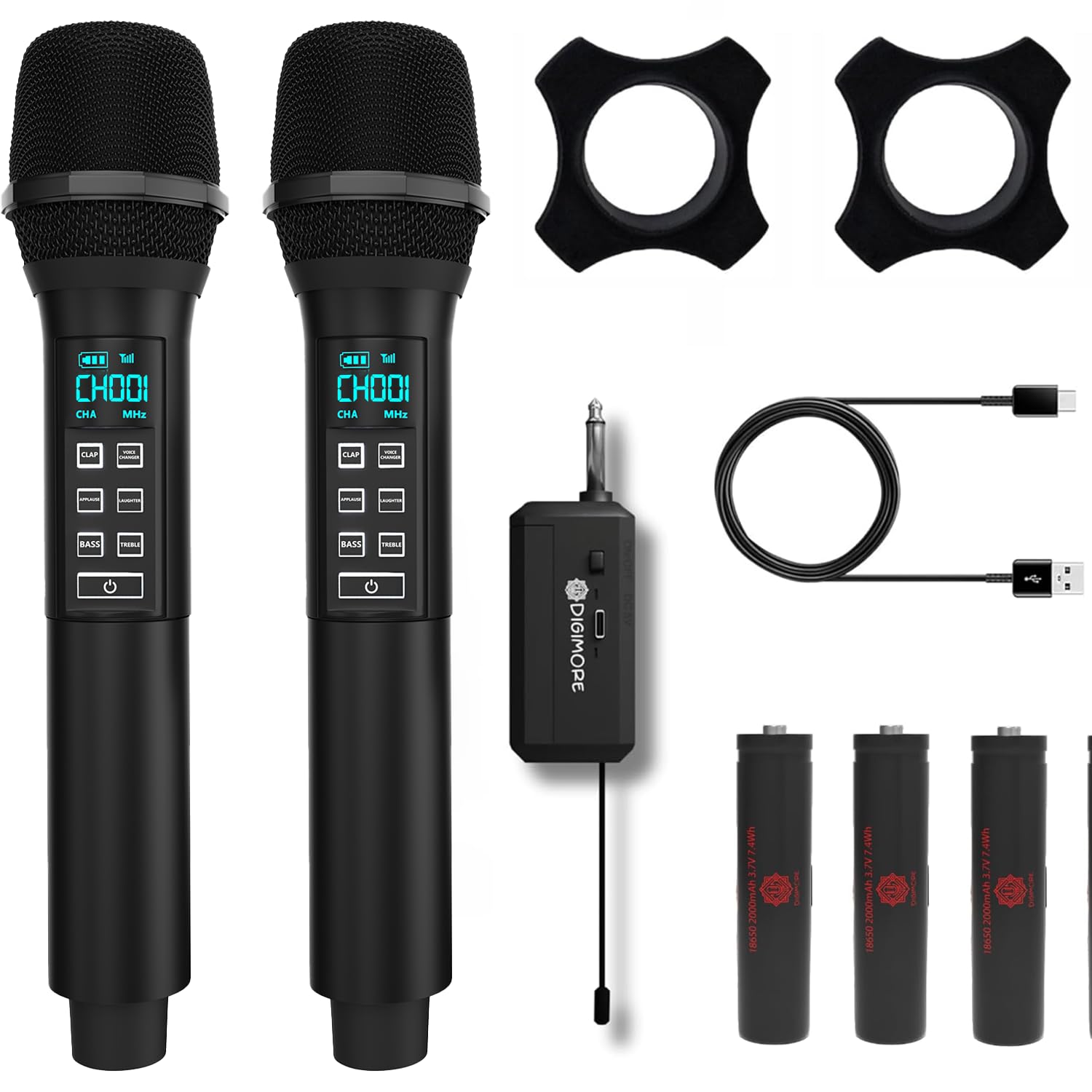 DIGIMORE Wireless Microphone System with AI Voice Changer | Built-in ...