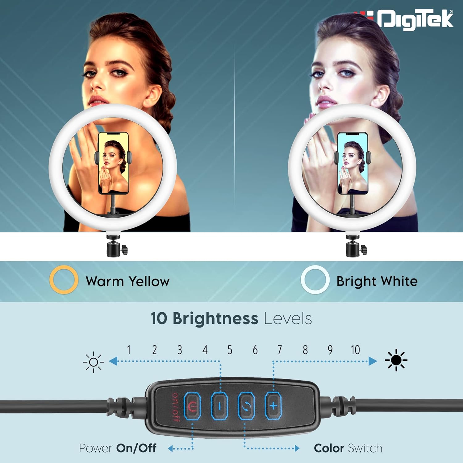 DIGITEK® (DRL 018H) 18 Inch LED Ring Light - AC/DC Power, Color ...