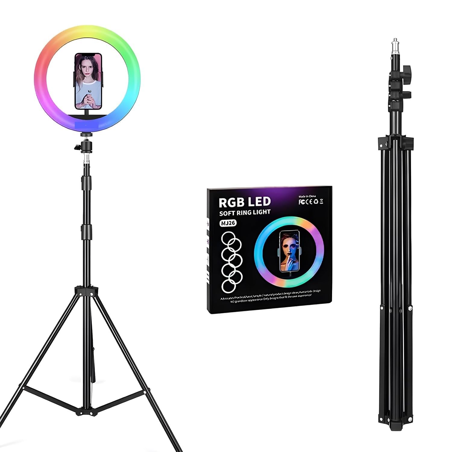 Dyazo 10 Inch RGB LED Ring Light & 7 FT Tripod Combo for Camera ...