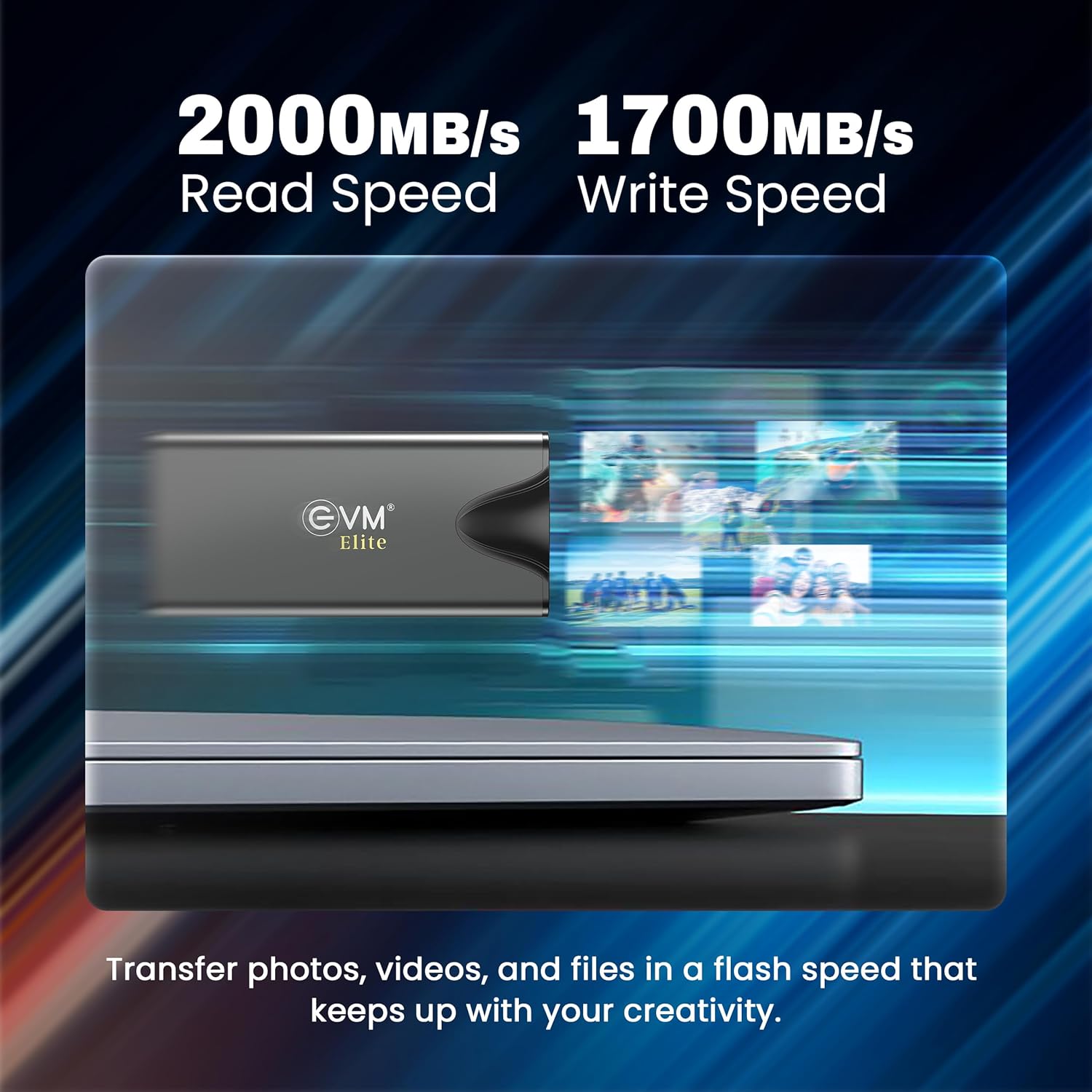 EVM Elite EnSave Pro 2TB External SSD High Speed,Upto 2000MB/s R,USB 3. ...