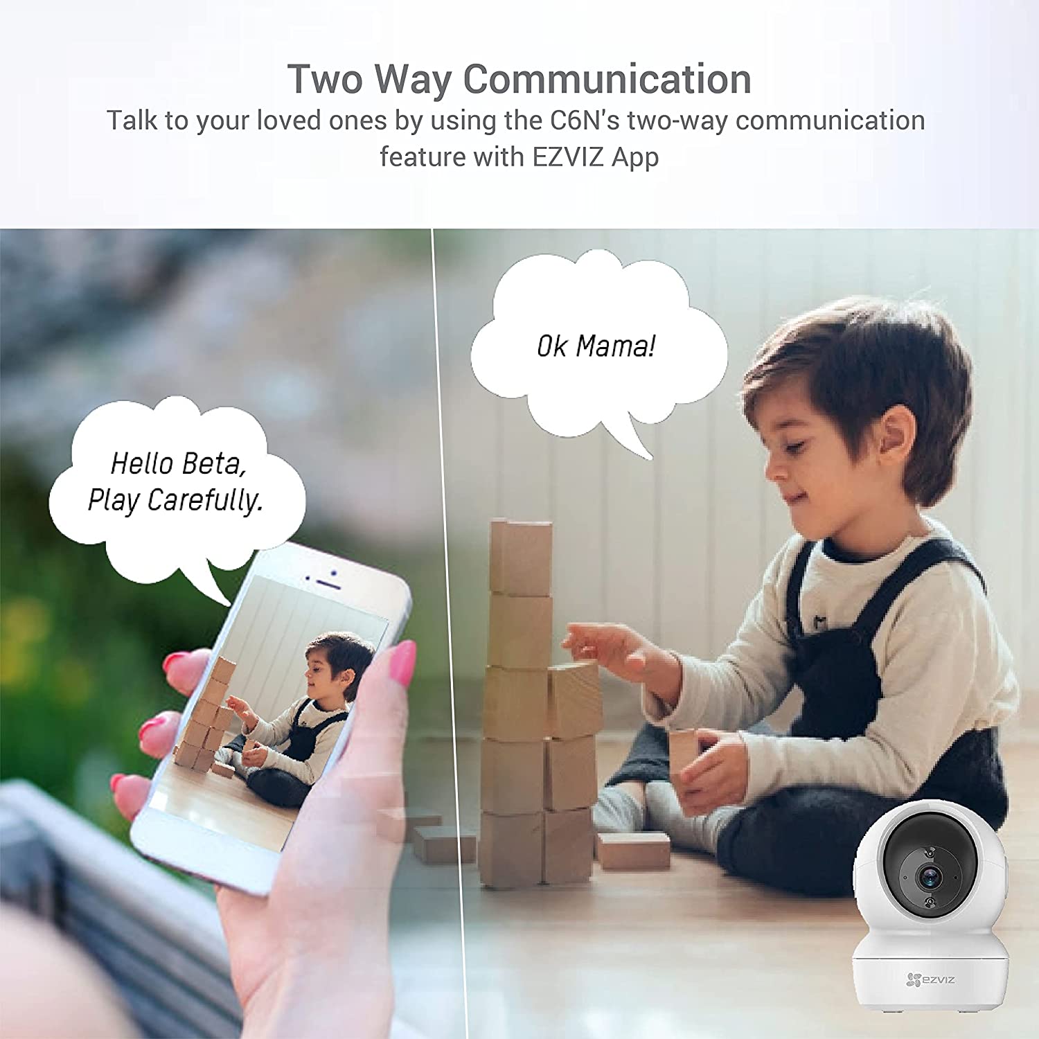 EZVIZ by Hikvision Made in India WiFi Indoor Home Security/Baby Monitor ...