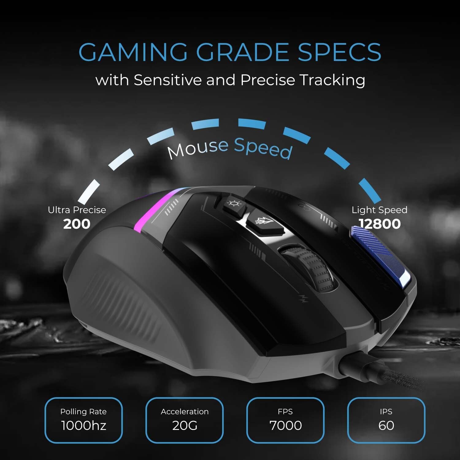 EvoFox Blaze Ultra Value 8 Button Programmable Gaming Mouse with 1000Hz ...