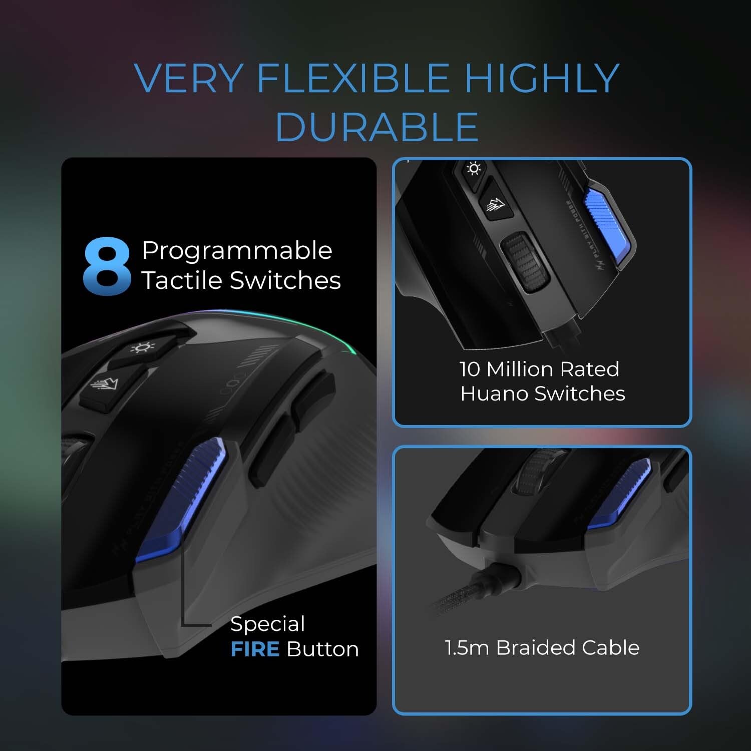 EvoFox Blaze Ultra Value 8 Button Programmable Gaming Mouse with 1000Hz ...