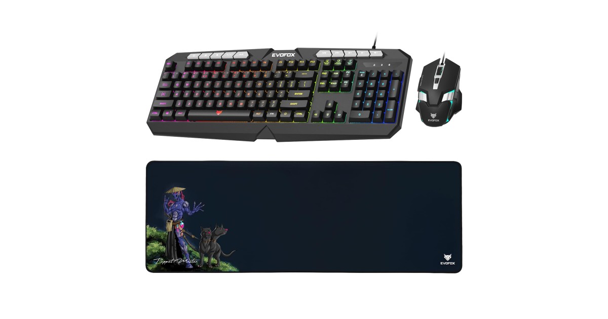 EvoFox Deathray v2 3 in 1 Gaming Keyboard & Mouse Combo with Puppet ...