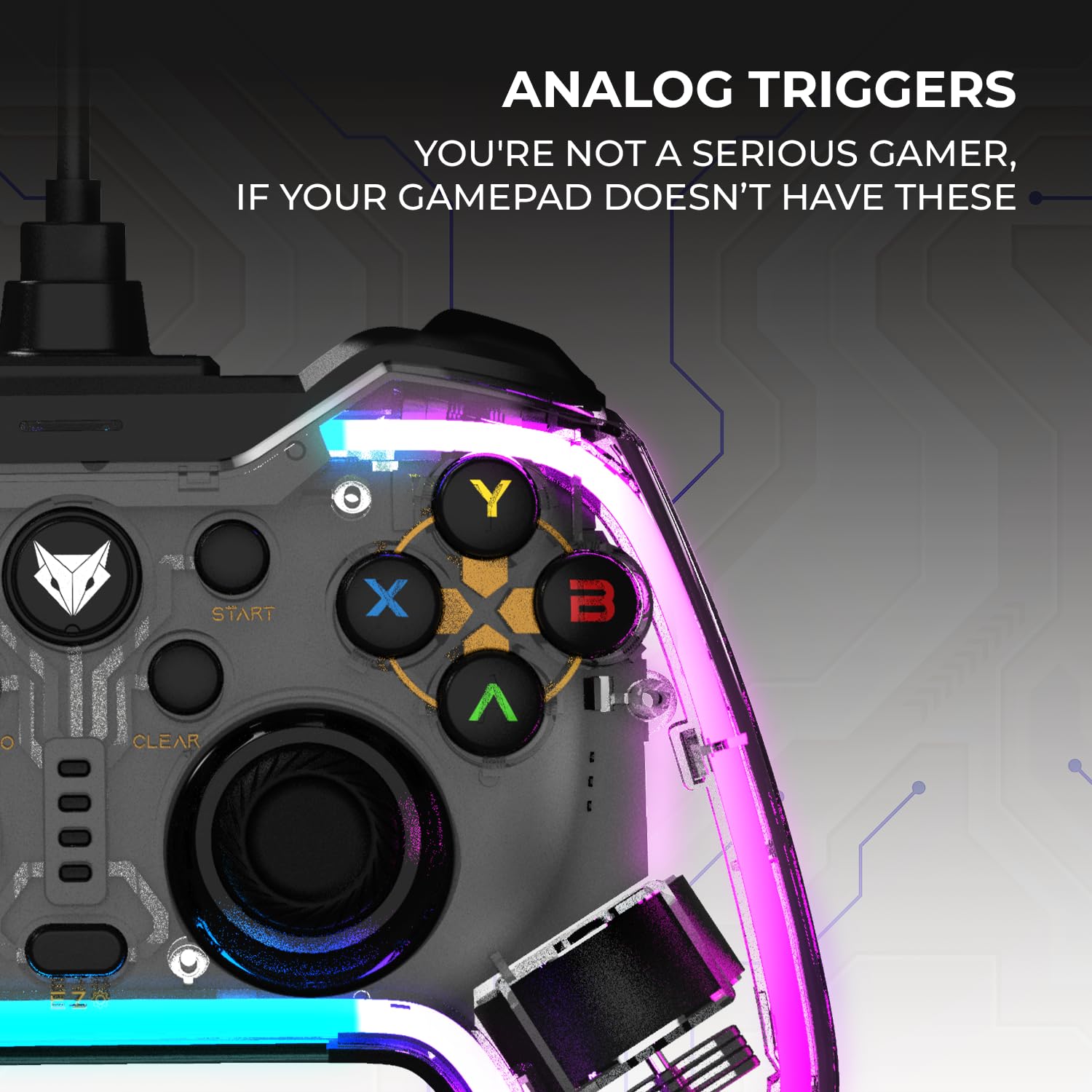 EvoFox Elite X RGB Wired Gaming Controller for PC with 2 Programmable ...