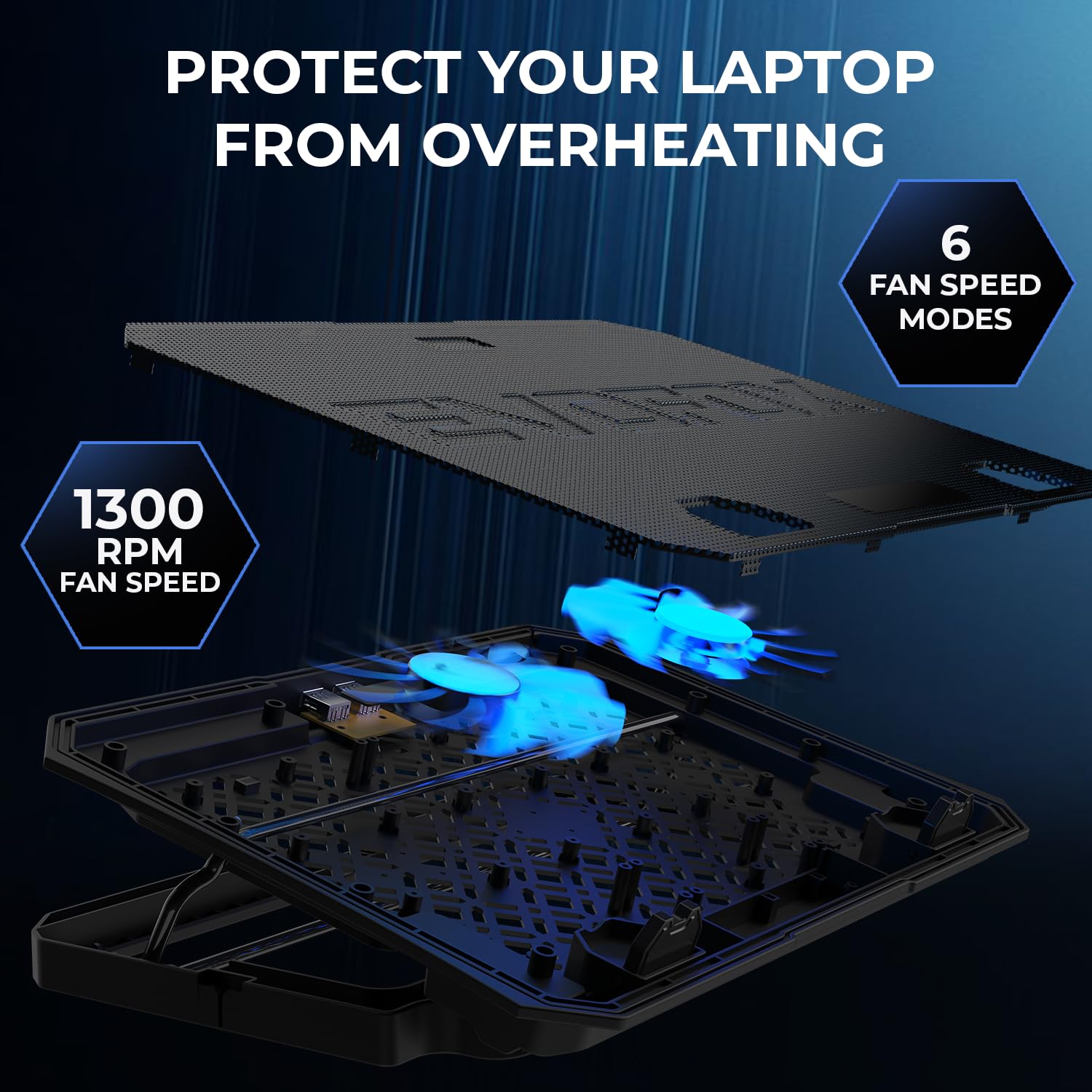EvoFox Frost Plus Laptop Cooling Pad | Laptop Cooler Pad with Dual Fans ...