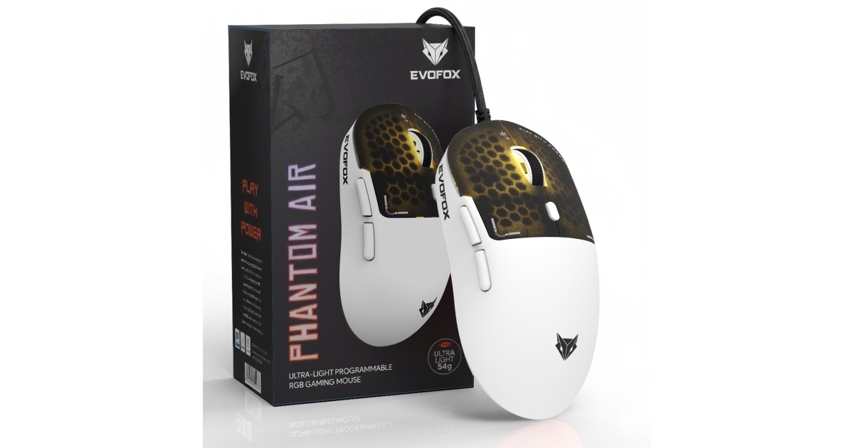 EvoFox Phantom Air Ultra Lightweight Gaming Mouse | Upto 1000Hz Polling ...