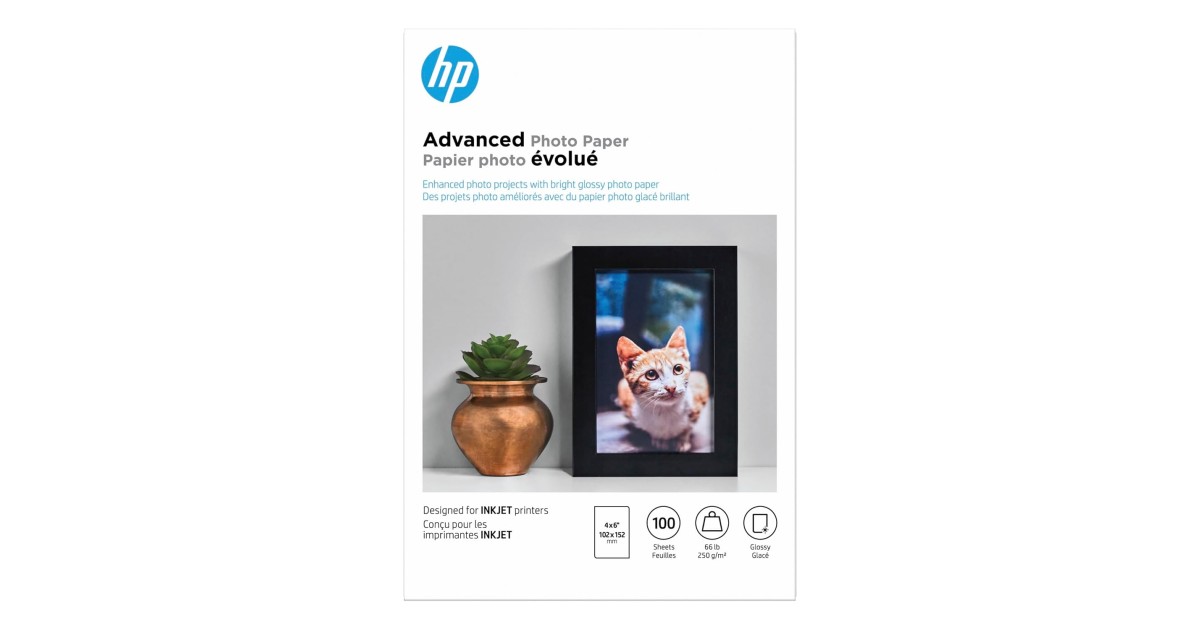 HP Advanced Photo Paper Glossy (100 Sheets 4 x 6 Inches borderless)